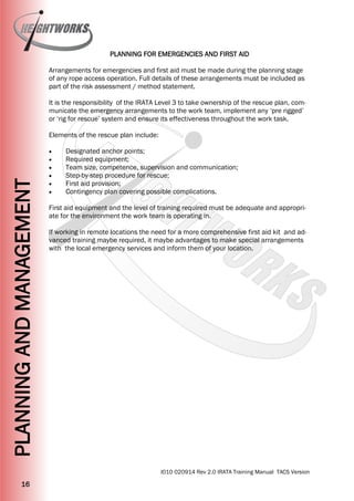 Heightworks IRATA Training Manual Version 2 - Rope Access Training ...