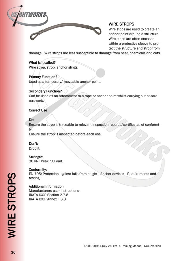 Heightworks IRATA Training Manual Version 2 - Rope Access Training Manual | PDF
