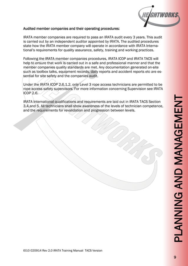 Heightworks IRATA Training Manual Version 2 - Rope Access Training ...