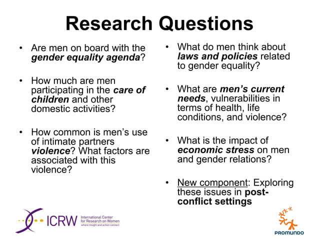 Men and Boys in Gender Research - IFPRI Gender Methods Seminar | PPTX ...