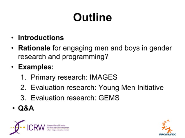 Men and Boys in Gender Research - IFPRI Gender Methods Seminar | PPTX ...