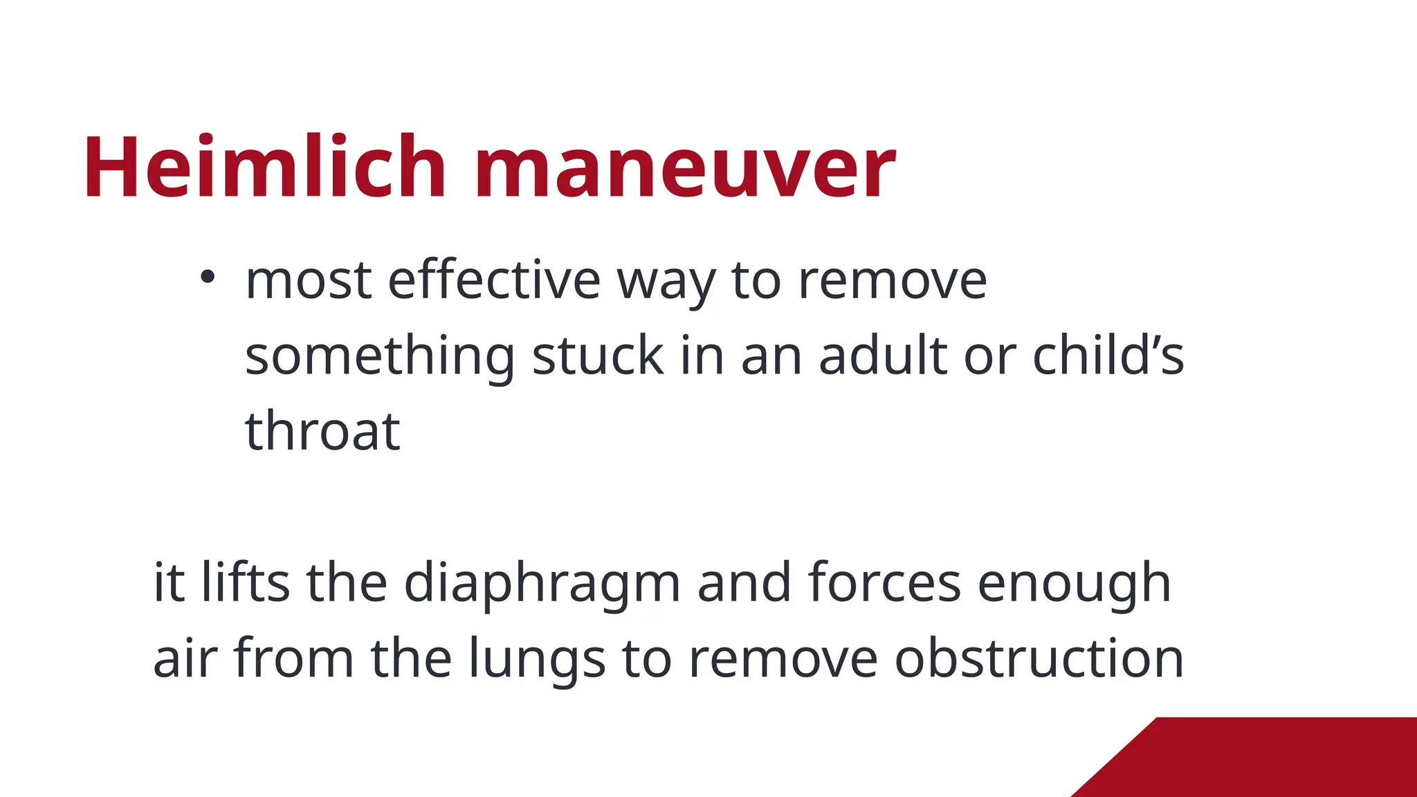 heimlich maneuver- technique for choking incidents | PPTX