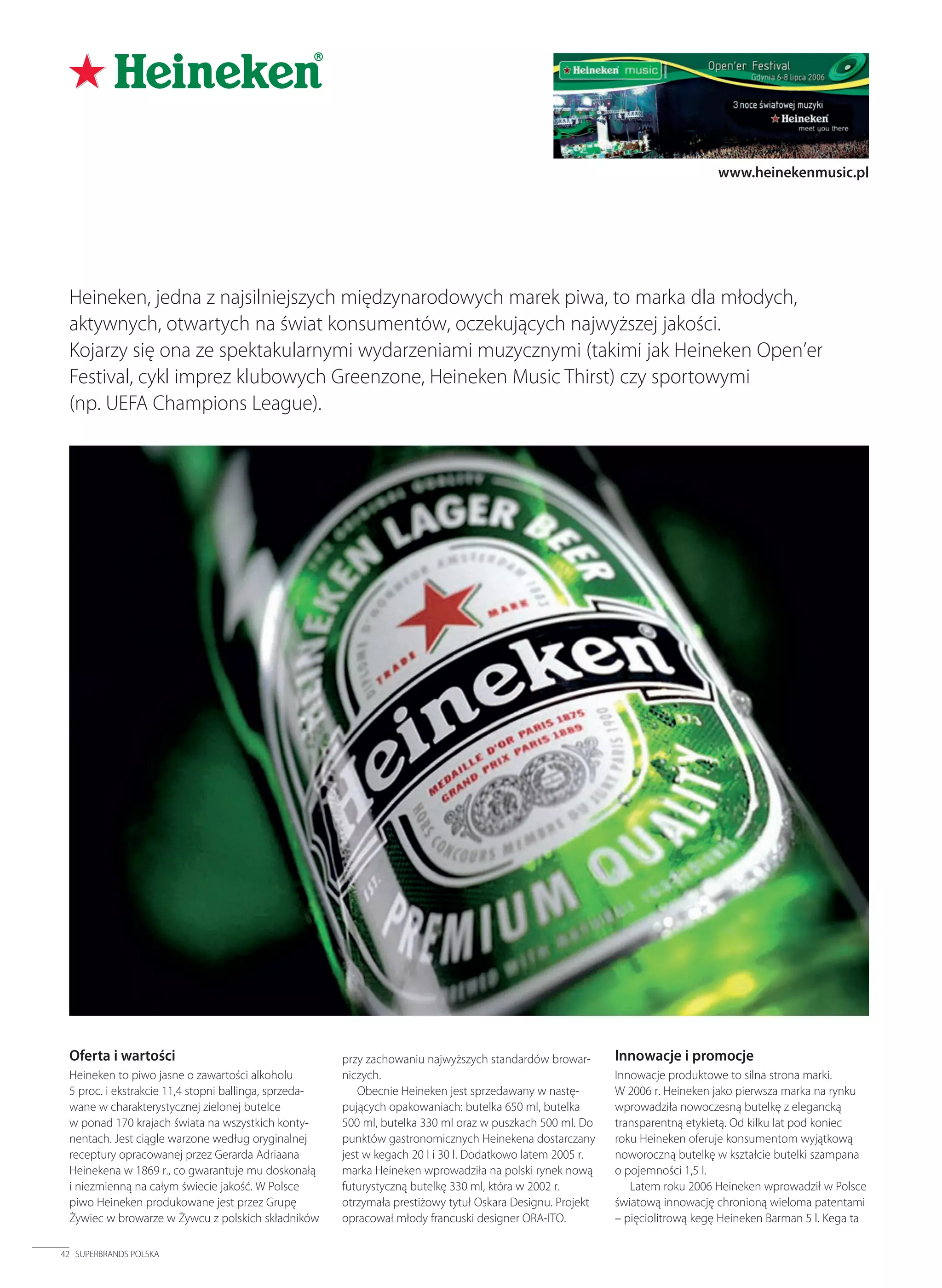 Case study marki Heineken z Albumu Superbrands Polska 2006 | PDF