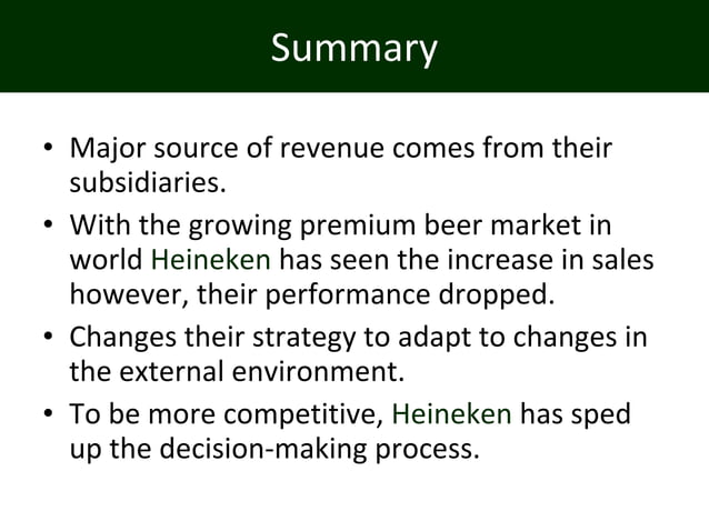 Heineken neil group | PPT | Alcoholic Beverages | Food & Drink