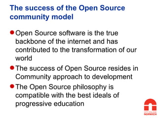Open Source Community Models for Supporting Educational Practice | PPT