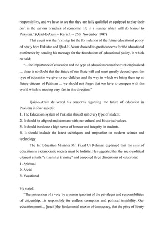 HE in Pakistan Assignment by Asma Shaheen Khattak.pdf | Secondary Education | Education