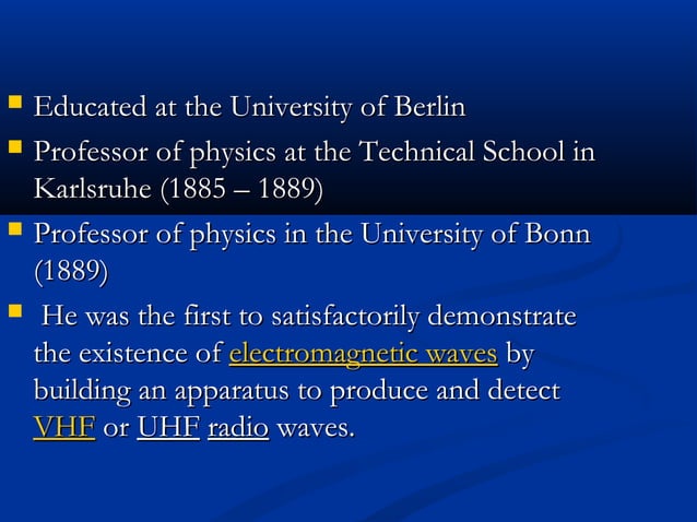 Heinrich rudolf hertz | PPT | Physics | Science