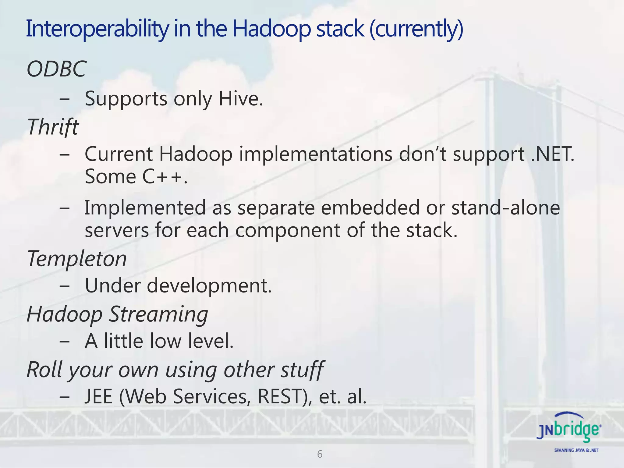 Windows on Hadoop: Integrating the Desktop and the Apache Hadoop Linux Platform | PPT
