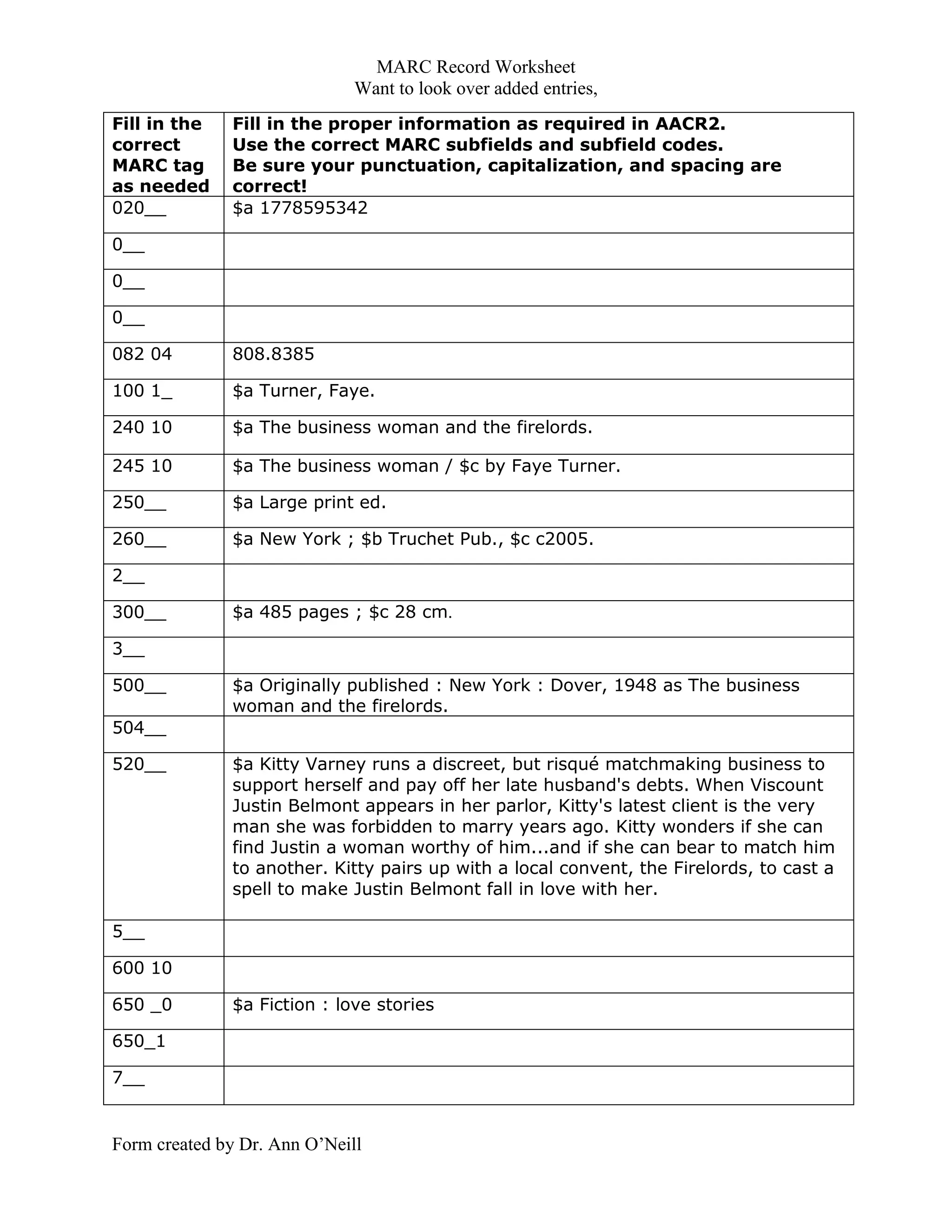Heinz MARC Records Example 2 | PDF