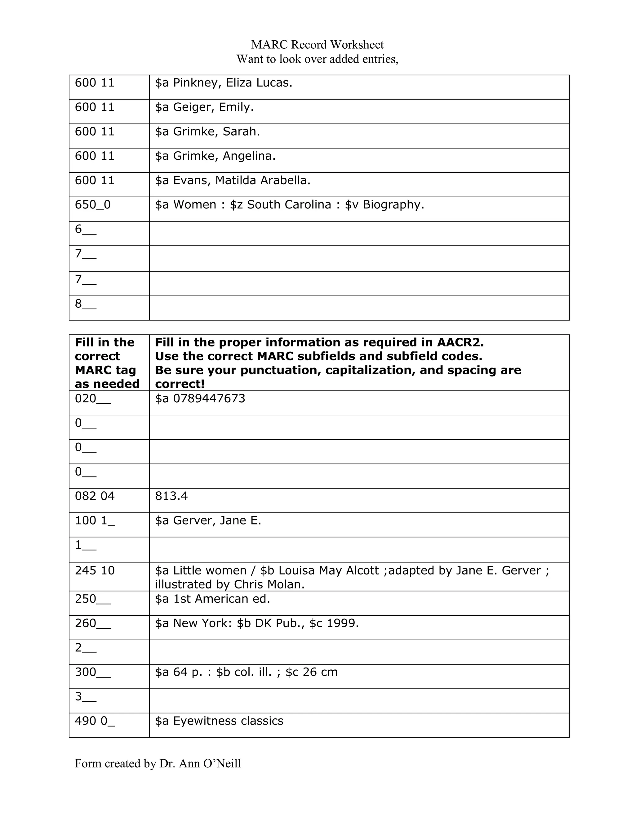 Heinz MARC Records Example 2 | PDF