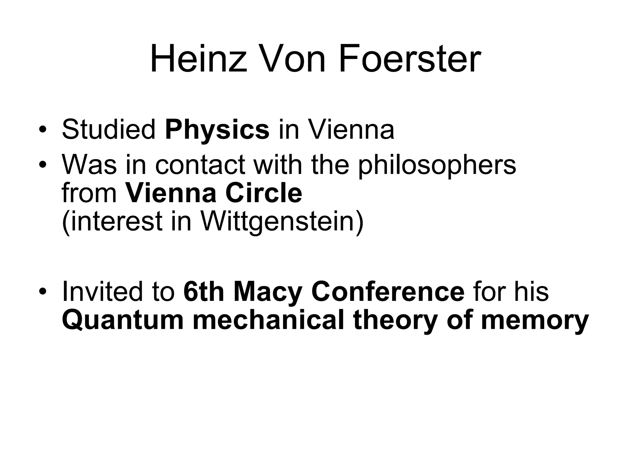 Heinz von foerster | PPT