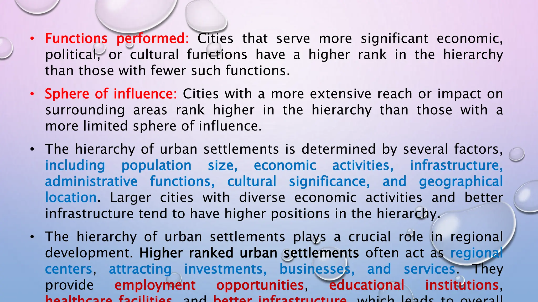Heirarchy of Urban System and its objective | PPTX