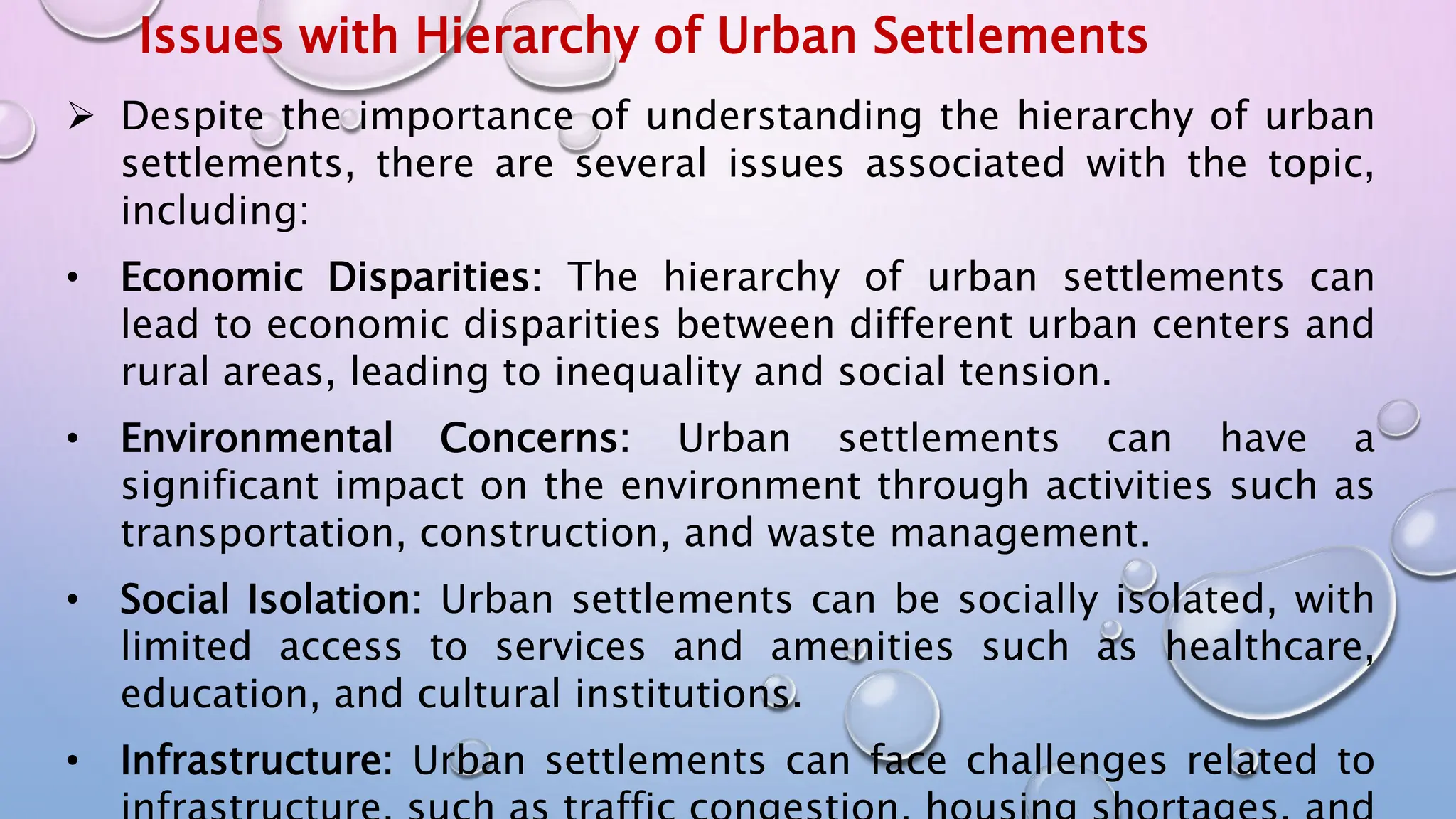 Heirarchy of Urban System and its objective | PPTX