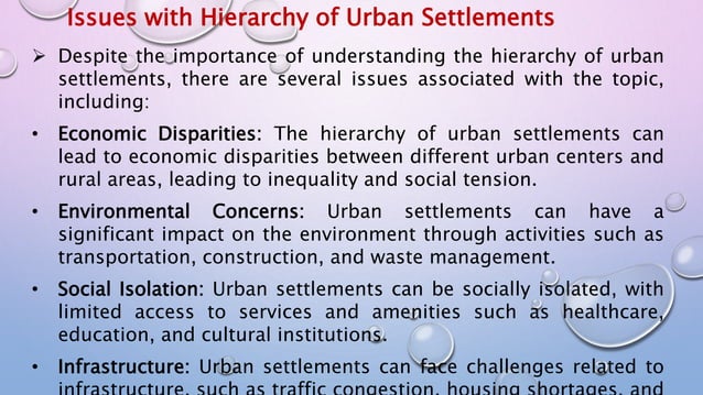 Heirarchy of Urban System and its objective | PPTX | Geography | Science