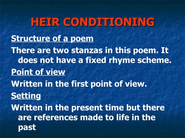 Heir conditioning fm2 | PPT