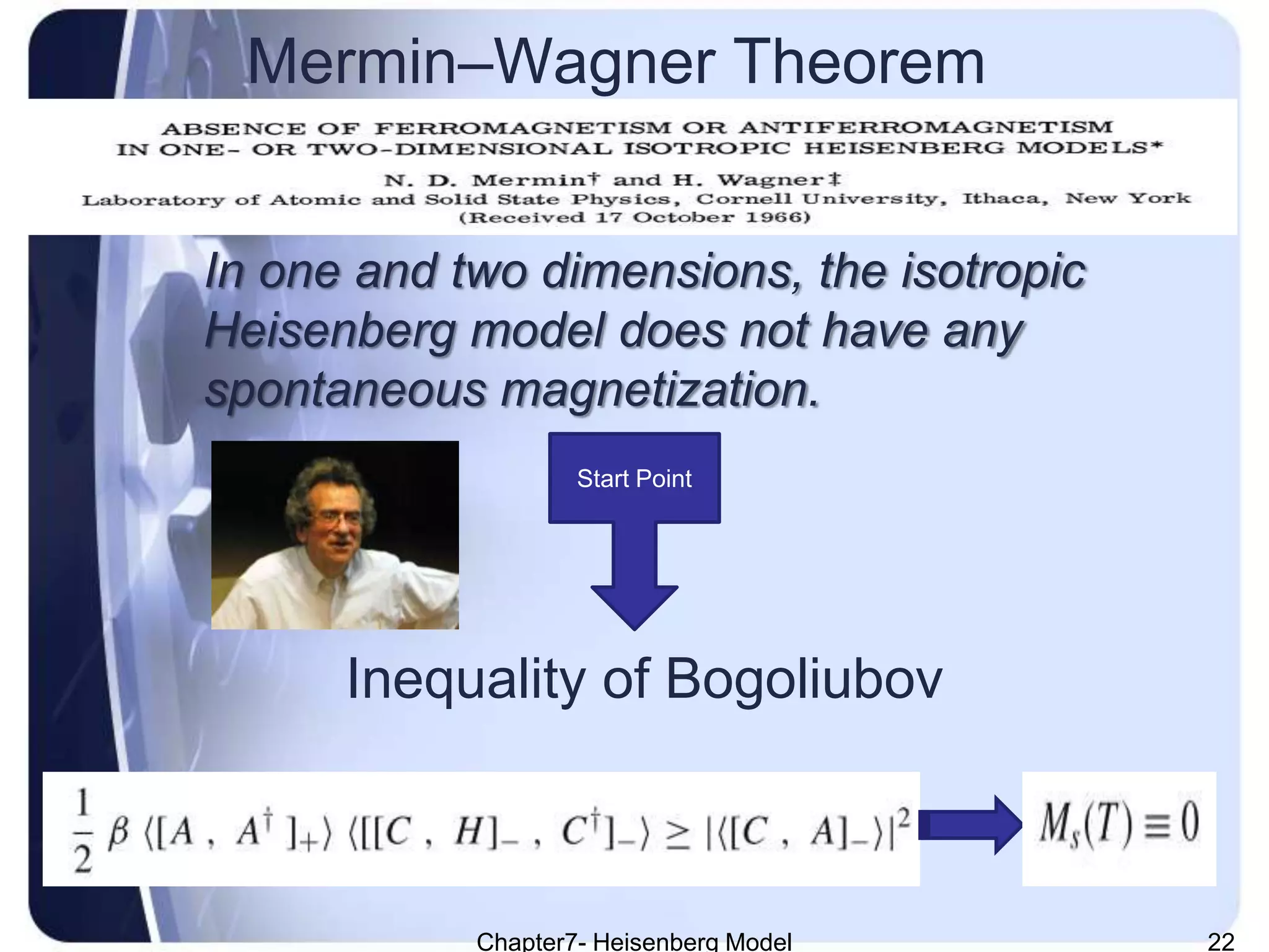 Quantum Theory of Magnetism- Heisenberg Model | PPTX