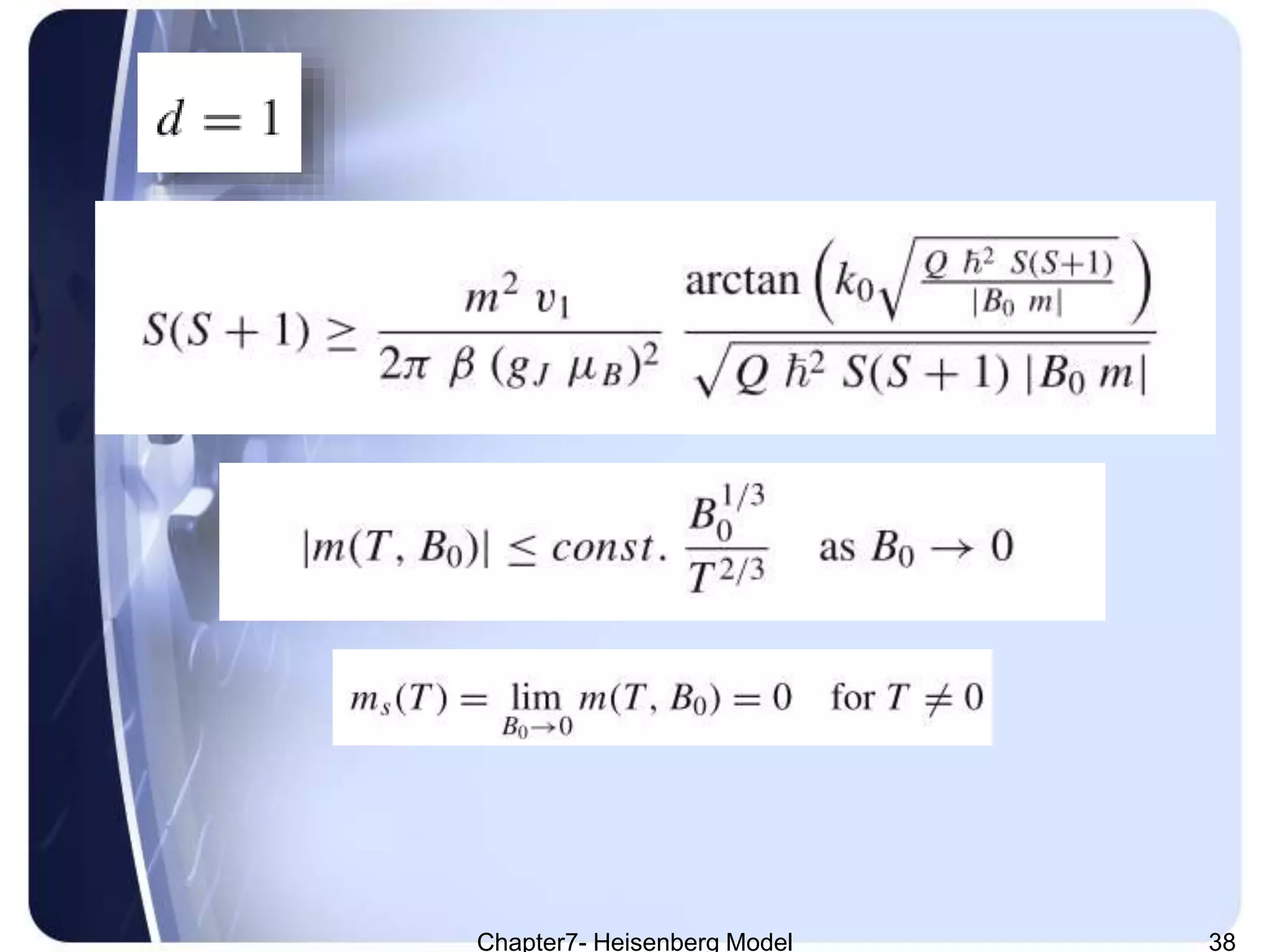 Quantum Theory of Magnetism- Heisenberg Model | PPTX | Chemistry | Science