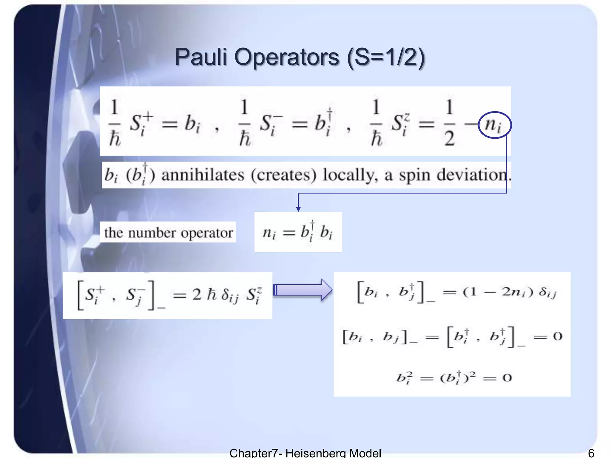 Quantum Theory of Magnetism- Heisenberg Model | PPTX