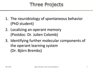 The neurobiology of spontaneous actions and operant learning in ...