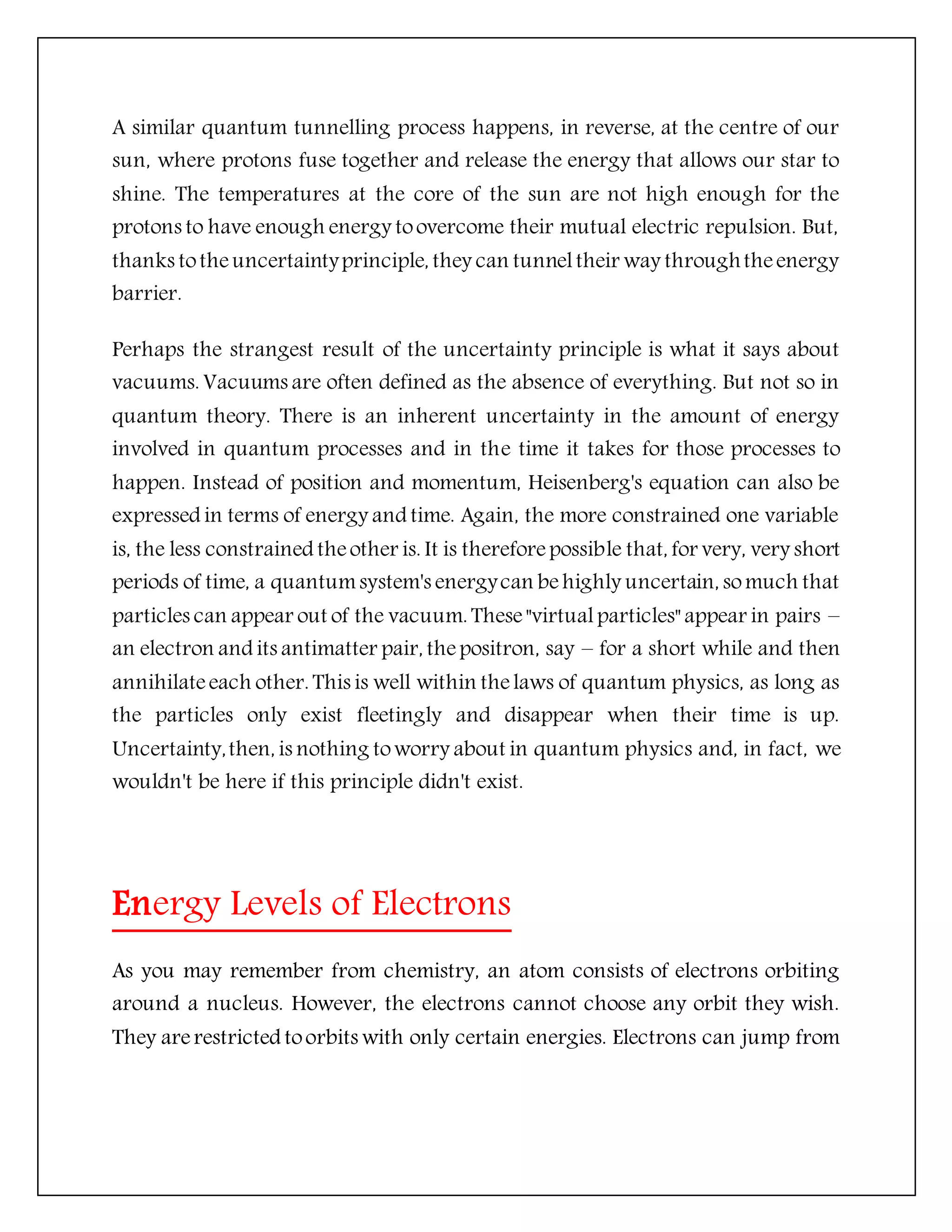 Heisgnberg principle, energy levels & atomic spectra | DOCX