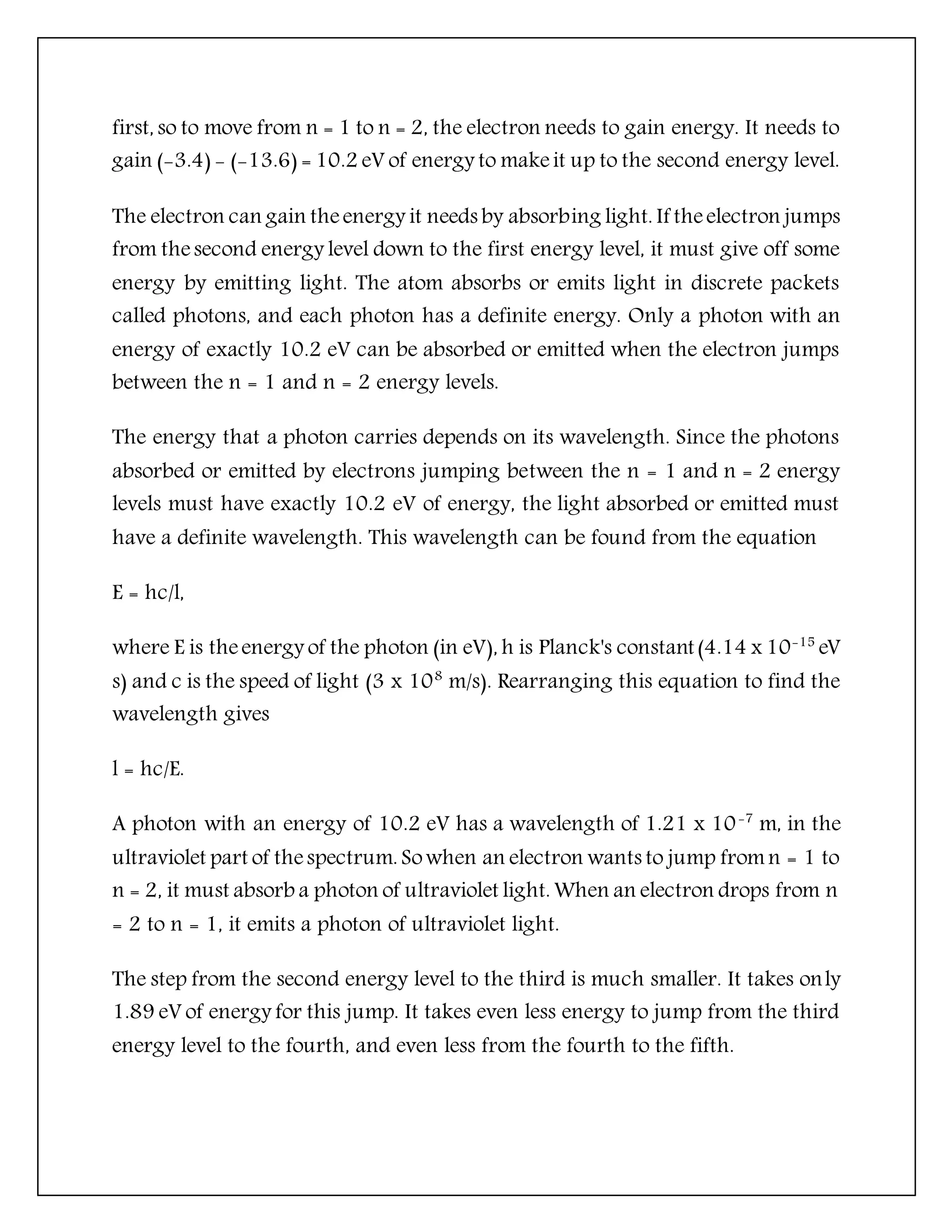 Heisgnberg principle, energy levels & atomic spectra | DOCX