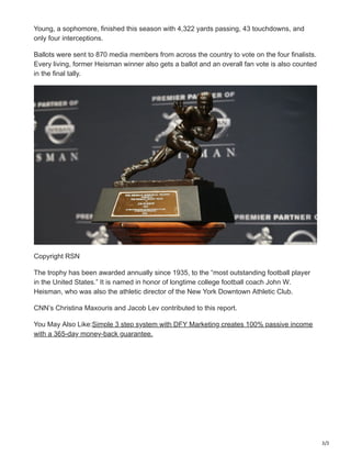 Heisman trophy-for-2021-season-goes-to-bryce-young | PDF