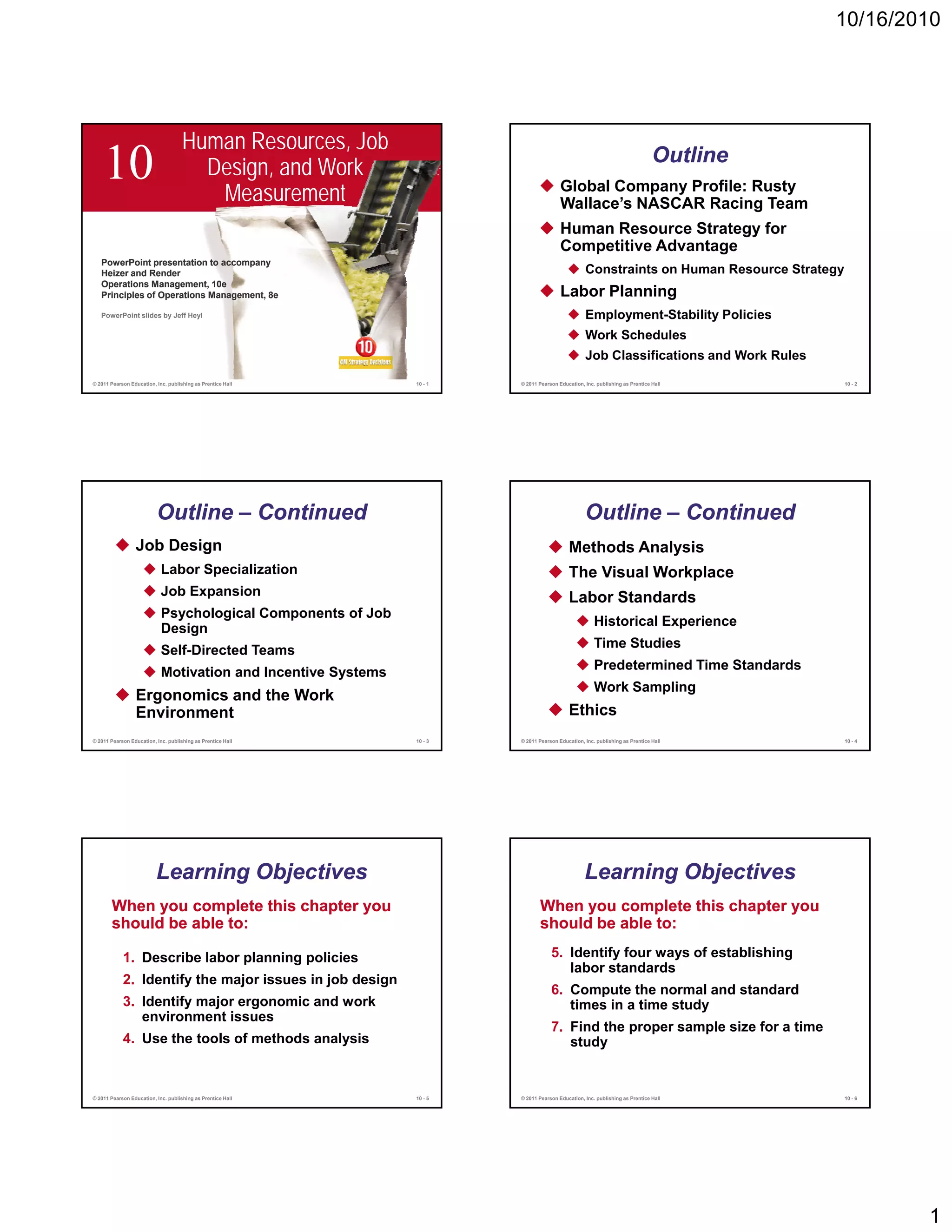 Heizer om10 ch10-work design | PDF | Human Resources | Business