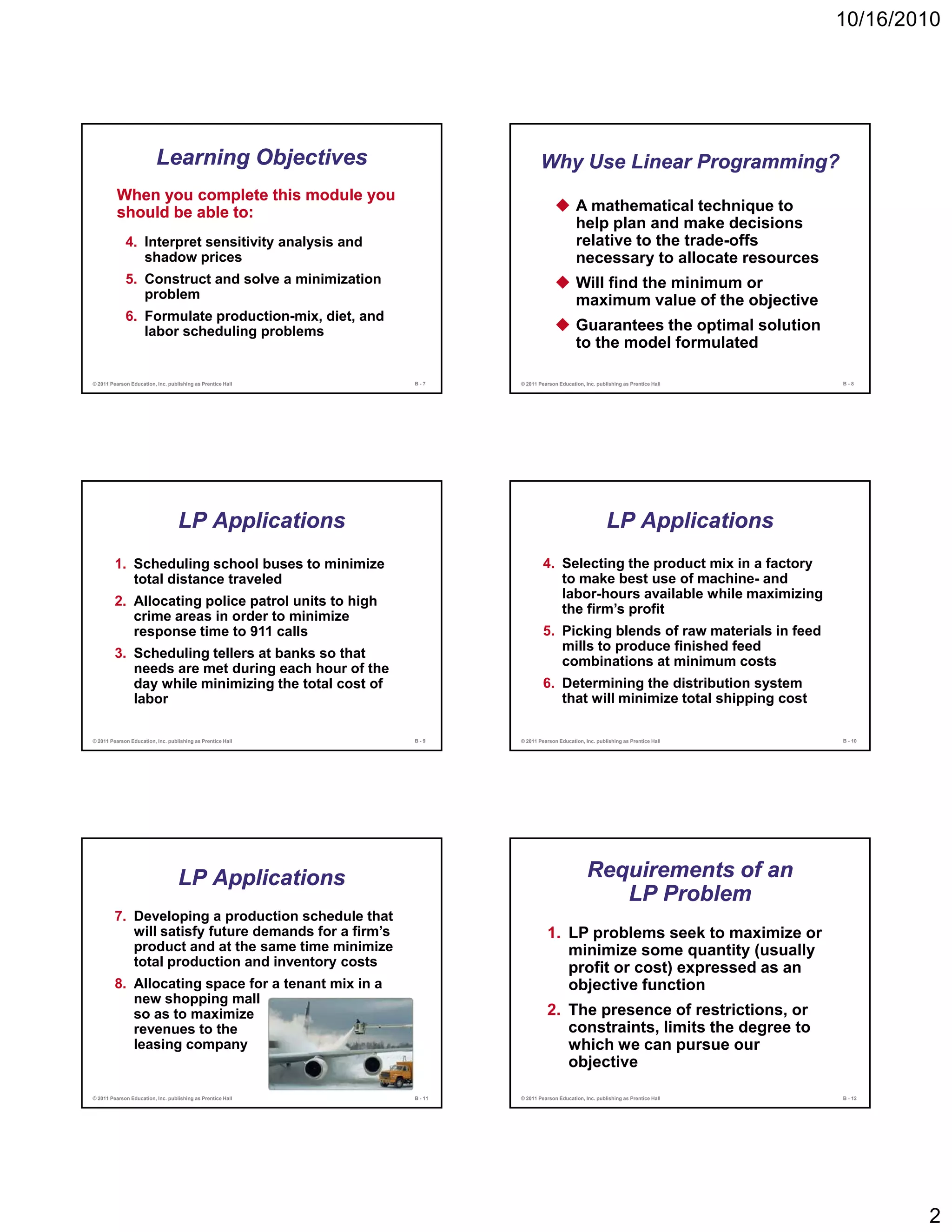 Heizer om10 mod_b-linear programming | PDF