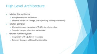 Microsoft Hekaton | PPT