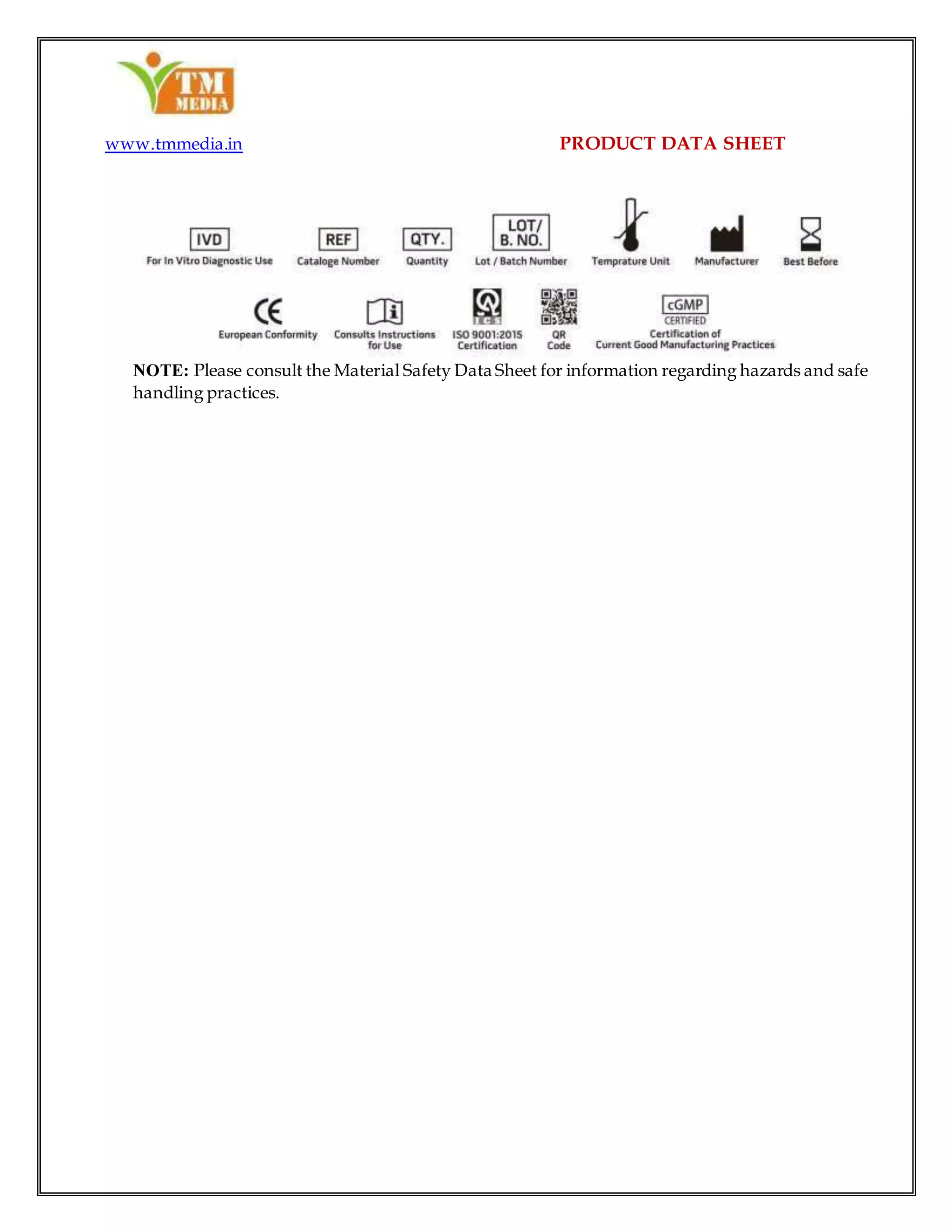 Hektoen Enteric Agar for differential & selective isolation of ...