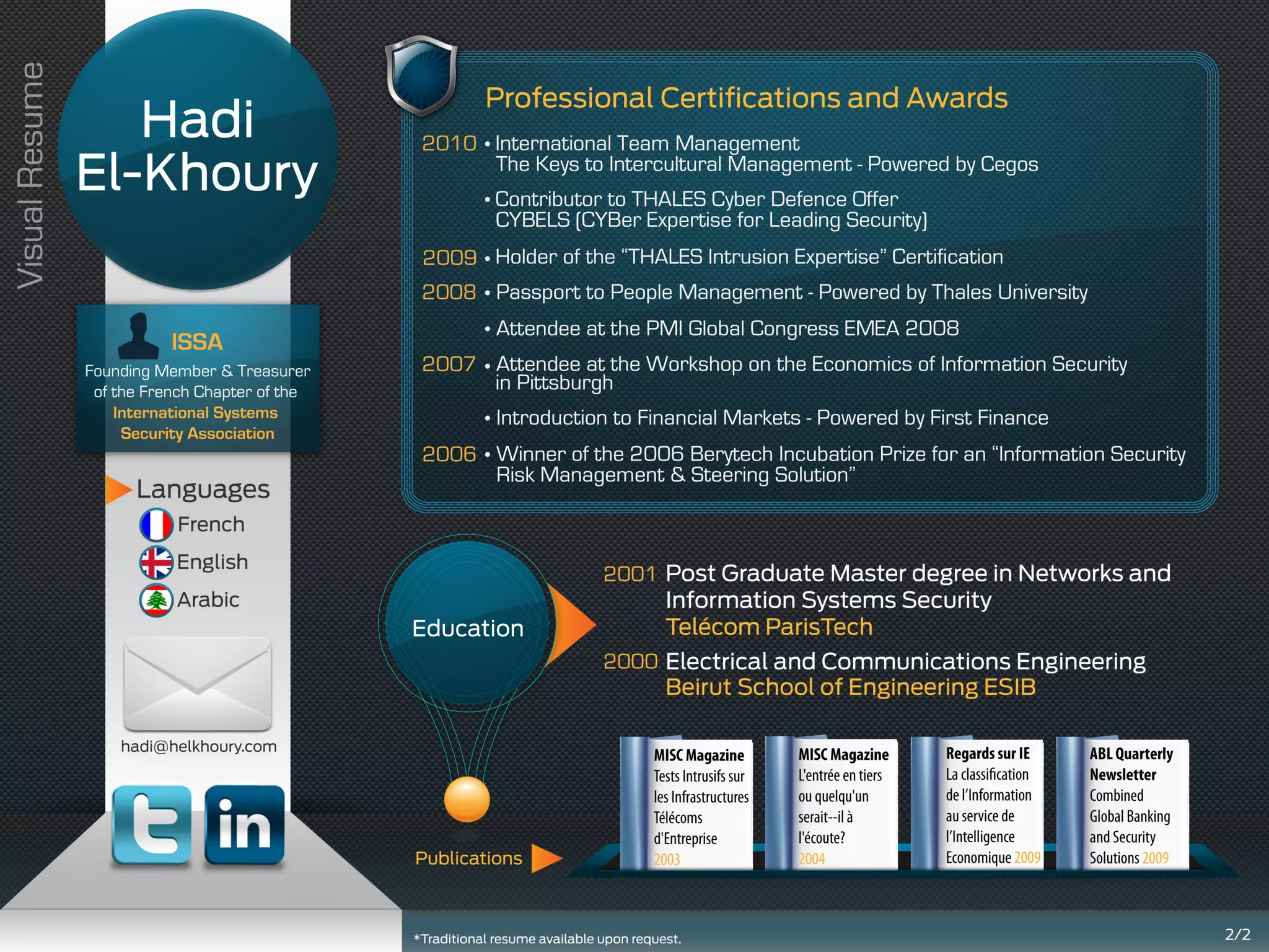 Hadi El-Khoury Visual Resume | PDF
