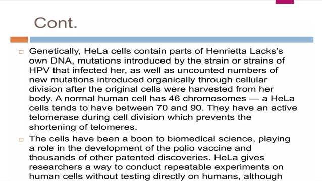 HeLa cell line their features and all the important information | PPT