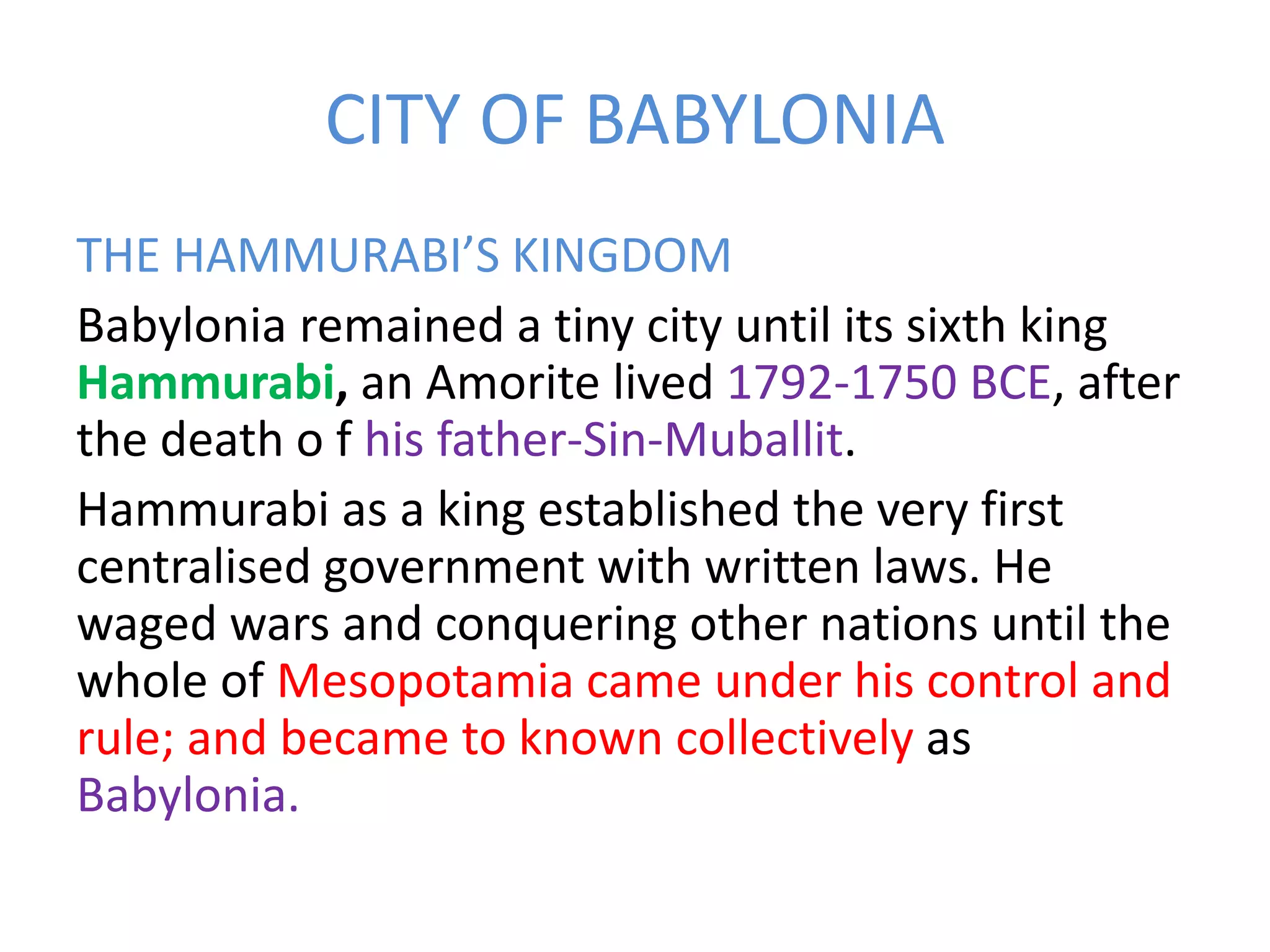 LAWS OF HAMMURABI | PPTX | Medical Health