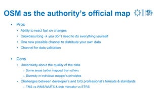 OpenStreetMap in the public sector - case HSL | PPT