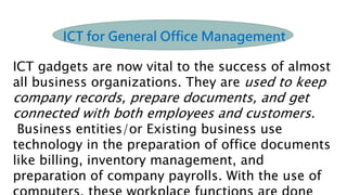 HELE- ICT in ENTREPRENEURSHIP.pptx | Business | Business and Finance