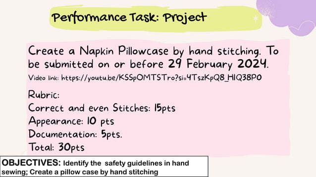 HELE 6_Lesson 4_ SEWING HOUSEHOLD LINENS (1).pptx | Needlework | Arts and Crafts