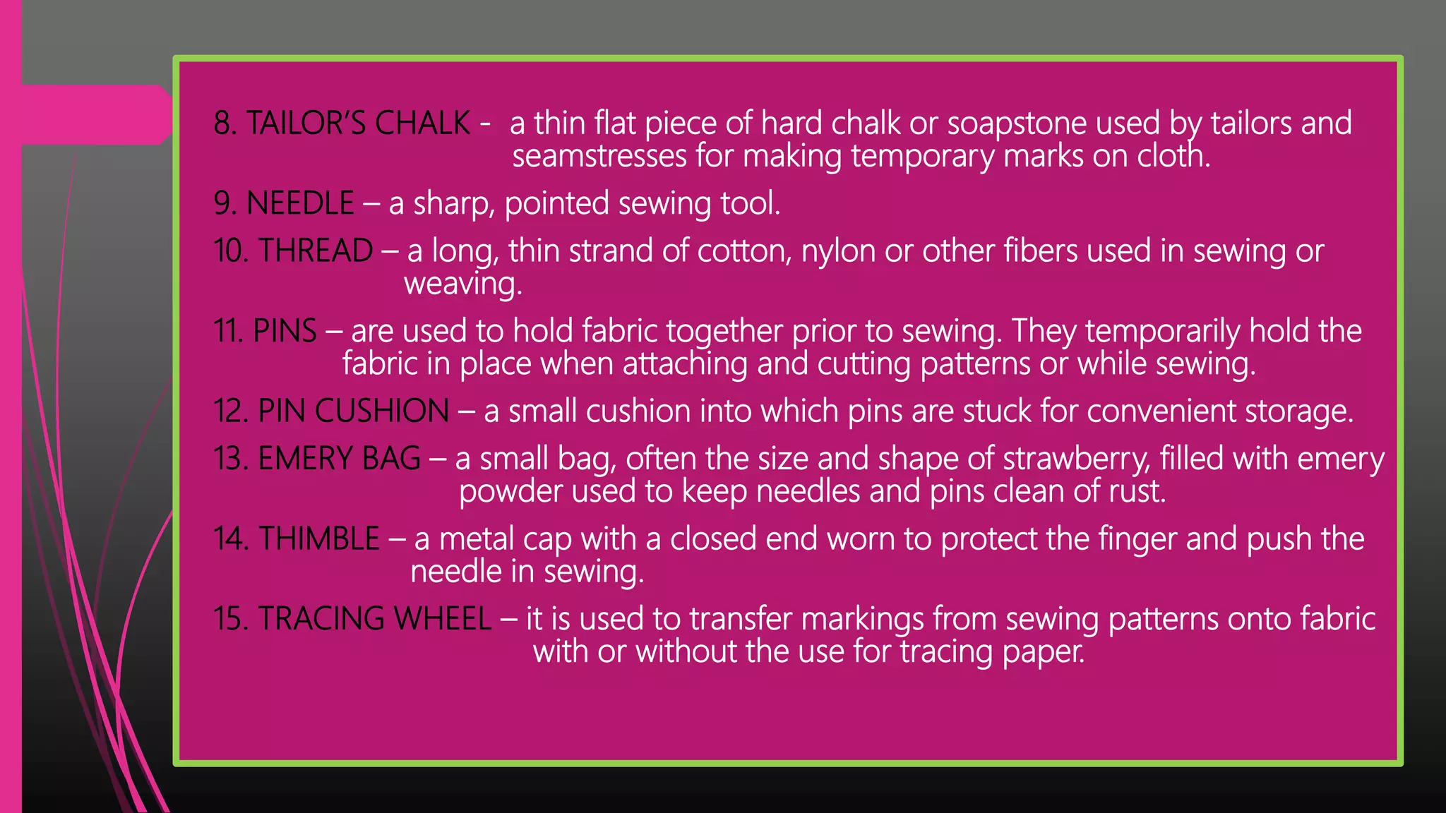 HELE SEWING TOOLS | PPTX