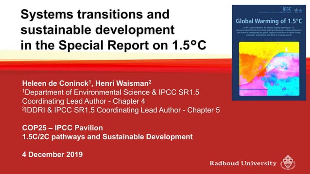 Sustainable Development Compatibility with 1.5 and 2C pathways | PPT