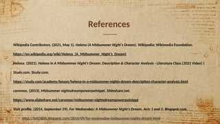 Character Analysis : Helena from A Midsummer Night's Dream by William ...