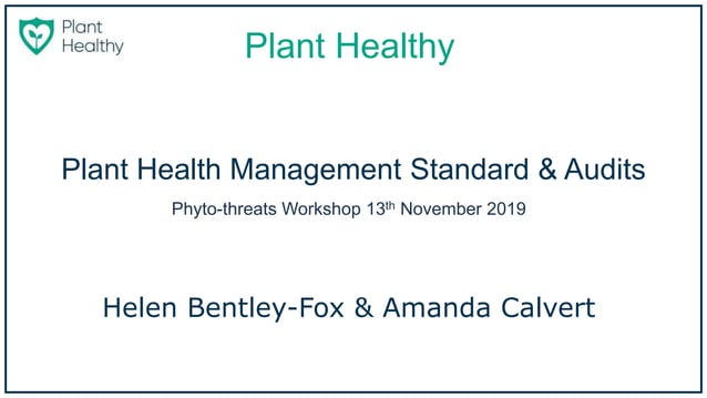Helen Bentley-Fox & Amanda Calvert 13 Nov 19 | PPT