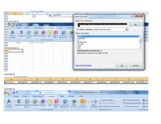CAPTURAS DE EXCEL, sus funciones | PPT