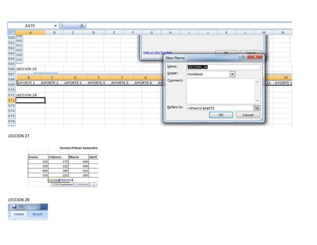 CAPTURAS DE EXCEL, sus funciones | PPT