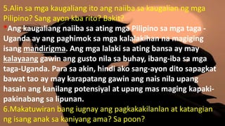 Hele ng ina sa kanyang panganay | PPTX