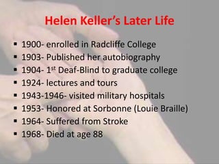 Helen Keller's Vision to Effect Change and Promote Social Welfare | PPTX