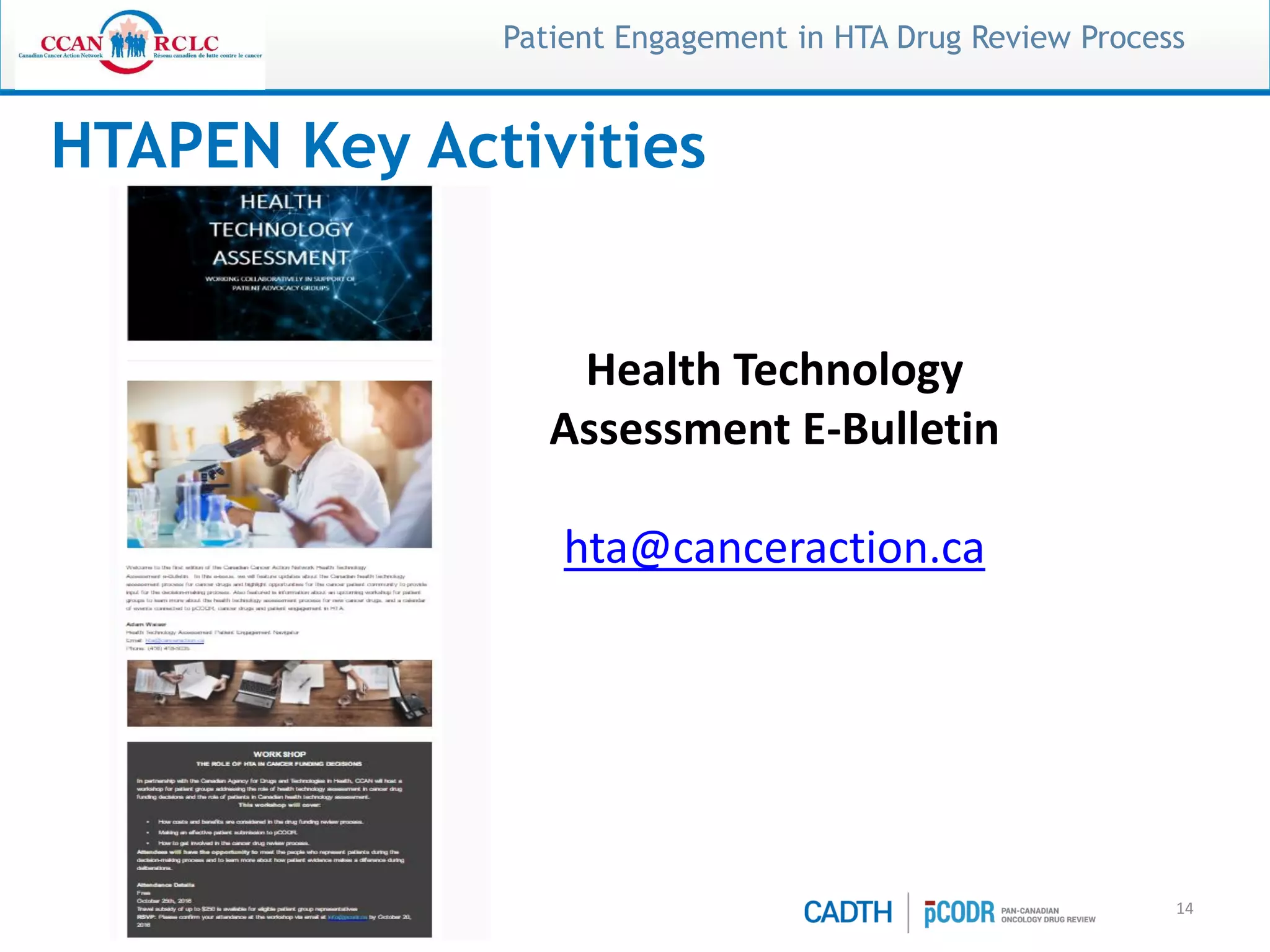 Patient Engagement in Drug Review: Helen Mai (CADTH) | PDF