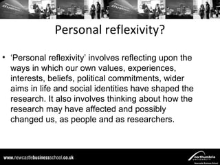 The reflexive journey - On becoming reflexive and developing as a ...