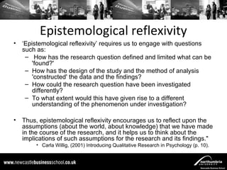 The reflexive journey - On becoming reflexive and developing as a reflexive researcher: Helen ...