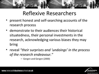 The reflexive journey - On becoming reflexive and developing as a reflexive researcher: Helen ...