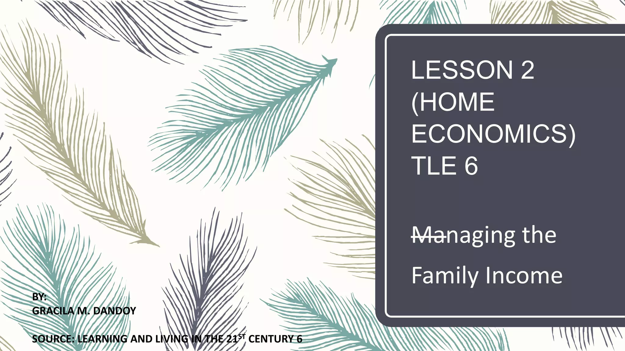 MANAGING FAMILY INCOME | PPTX