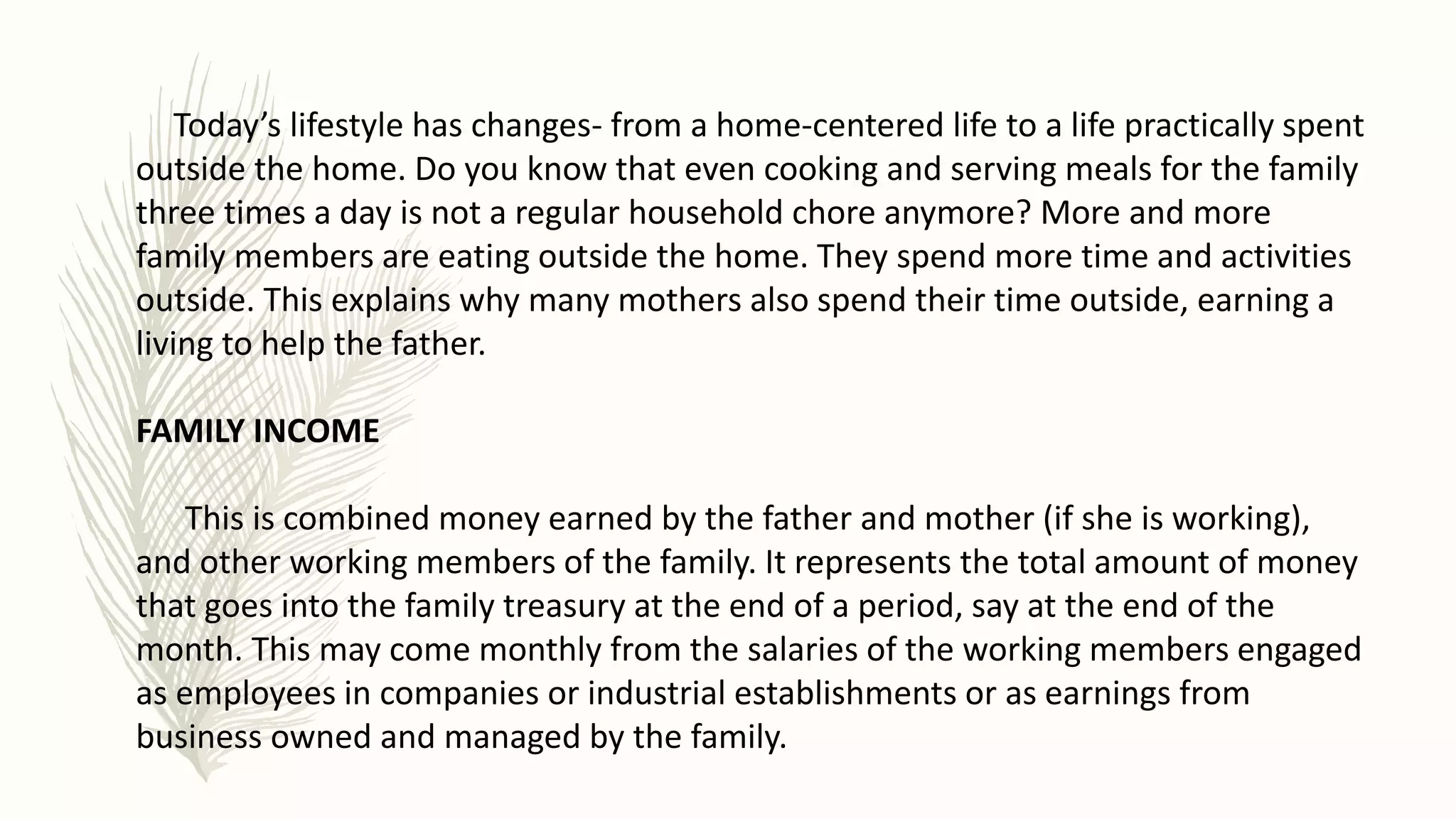 MANAGING FAMILY INCOME | PPTX